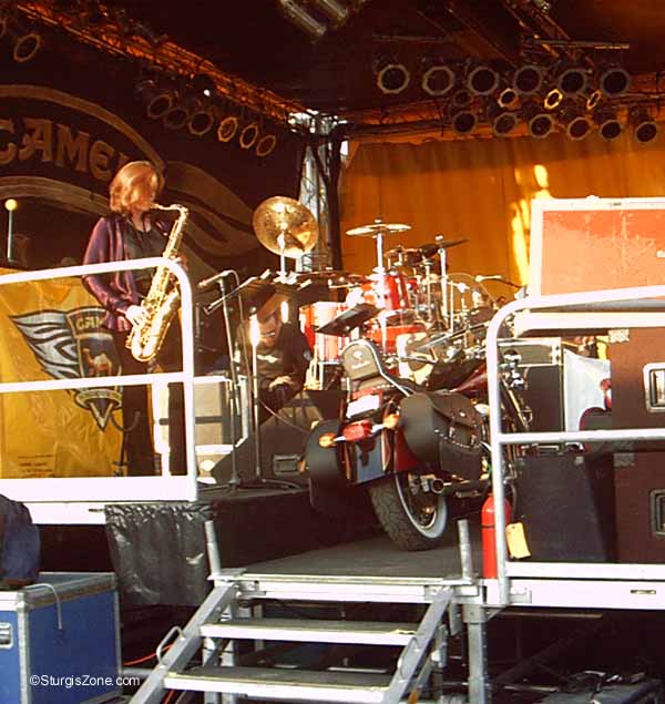 Sturgis Rally Photos - Female Sax Player at the Camel Roadhouse